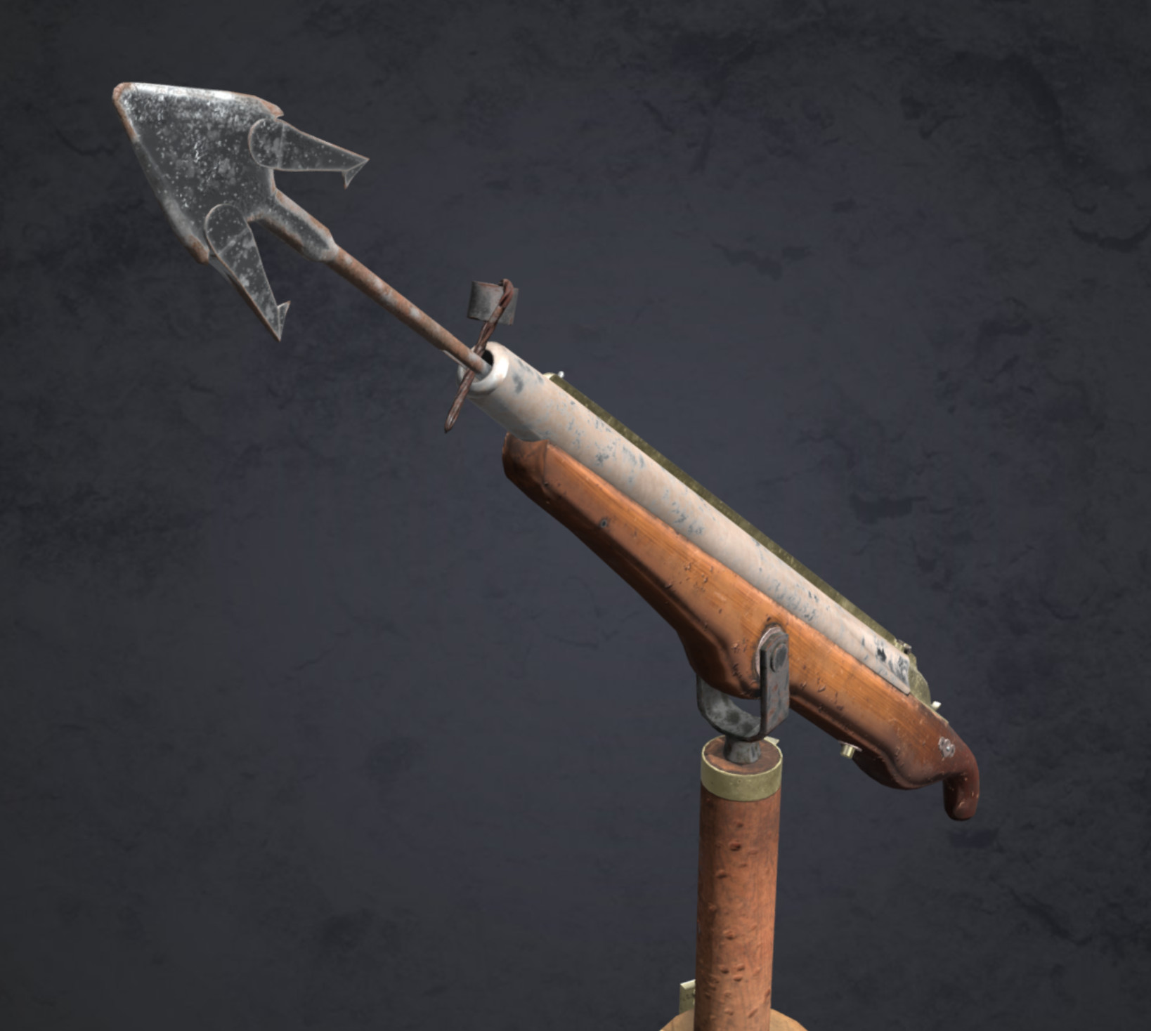 ArtStation - Wooden Mounted Harpoon Gun