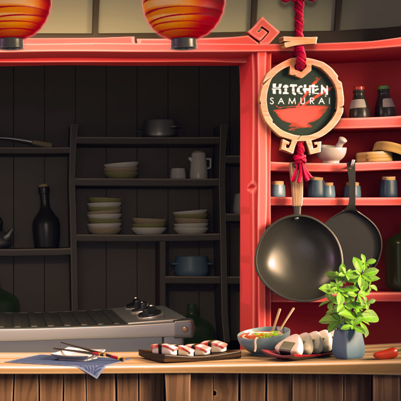 ArtStation - KITCHEN SAMURAI - 3D Environment Art