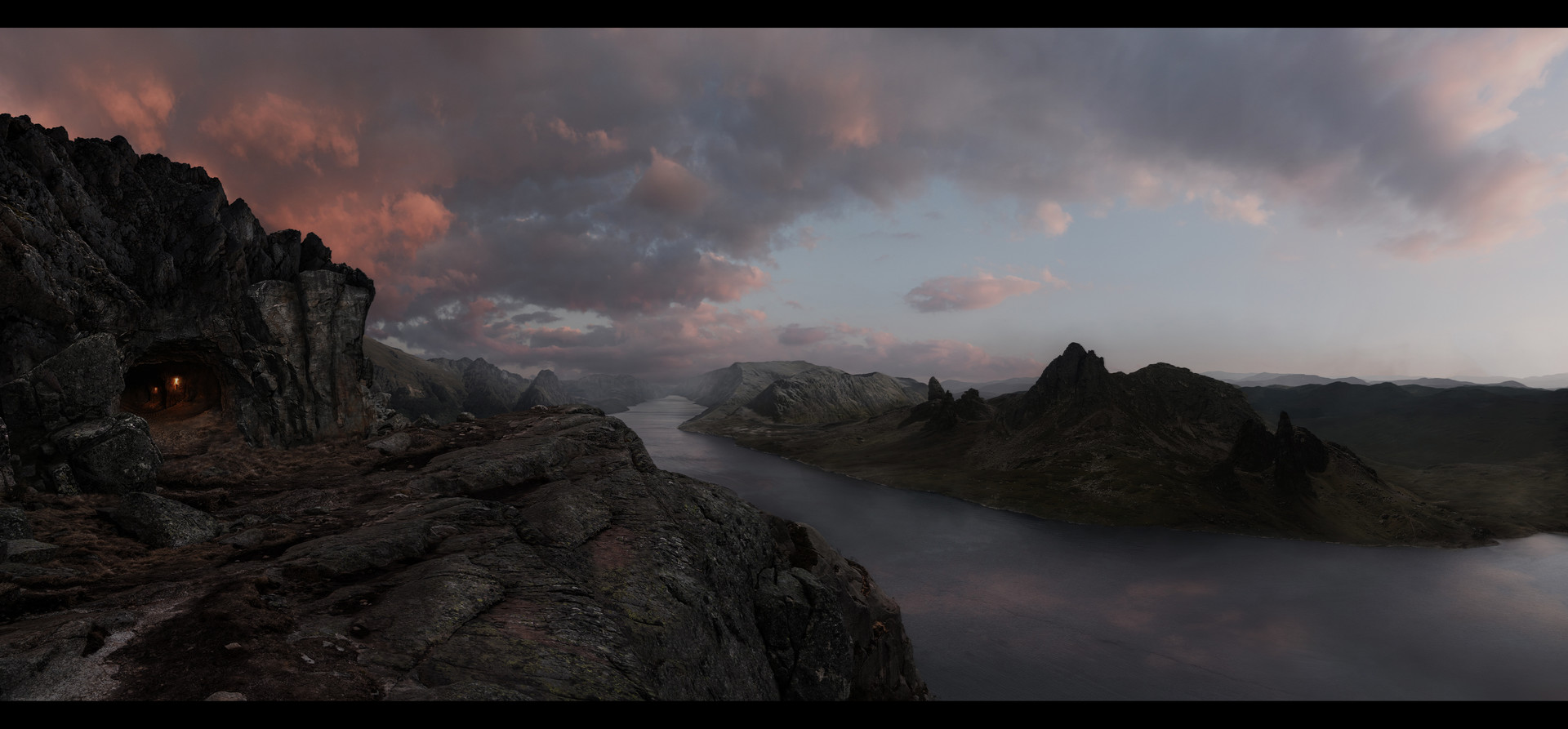 ArtStation - Mountain Cave - Matte painting