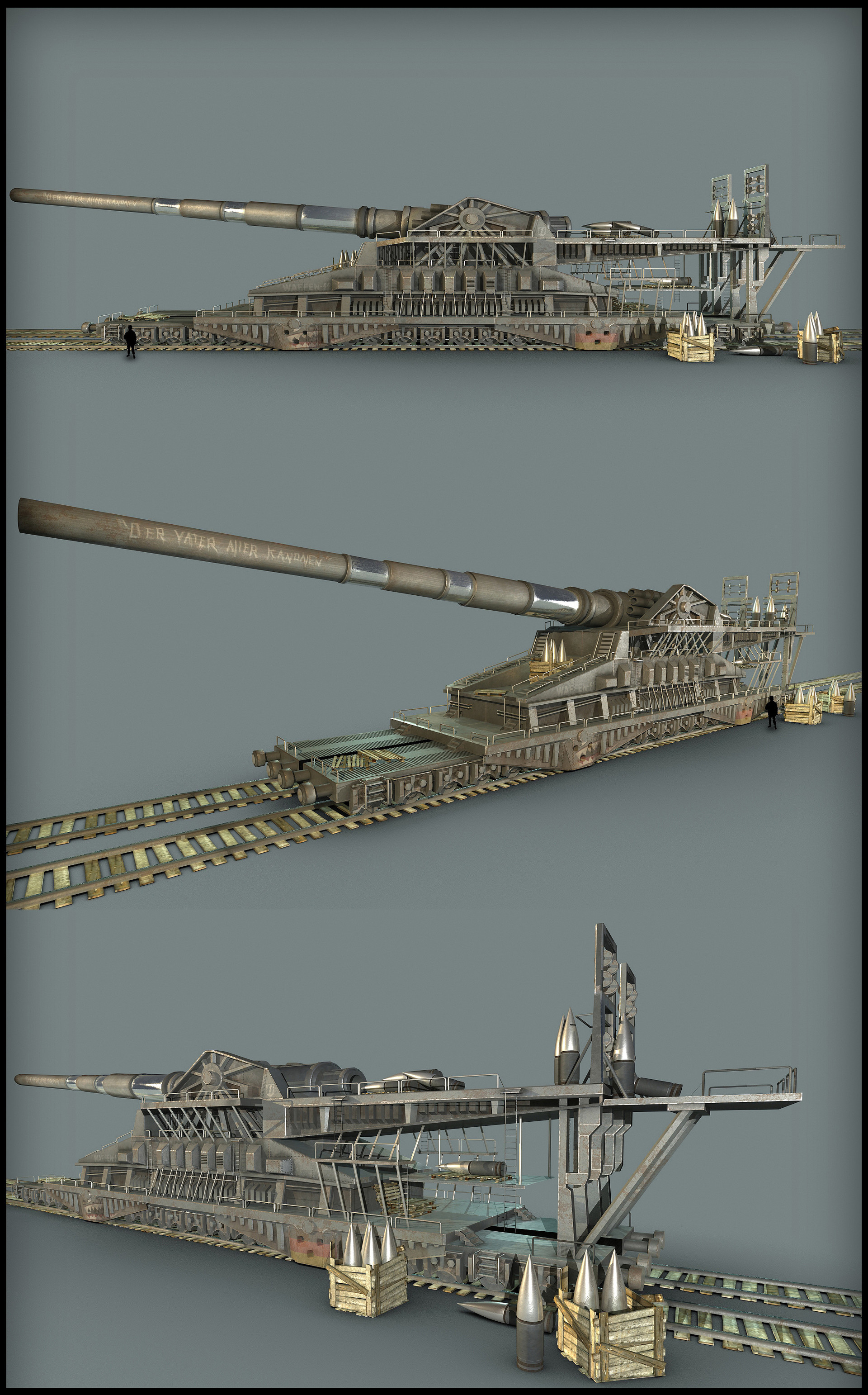 ArtStation - Schwerer Gustav Railway Gun 800mm Caliber, Maxime Goulet