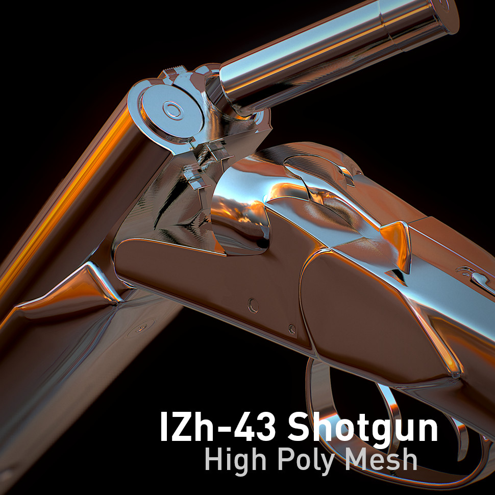 ArtStation - IZh-43 double barrel shotgun WIP