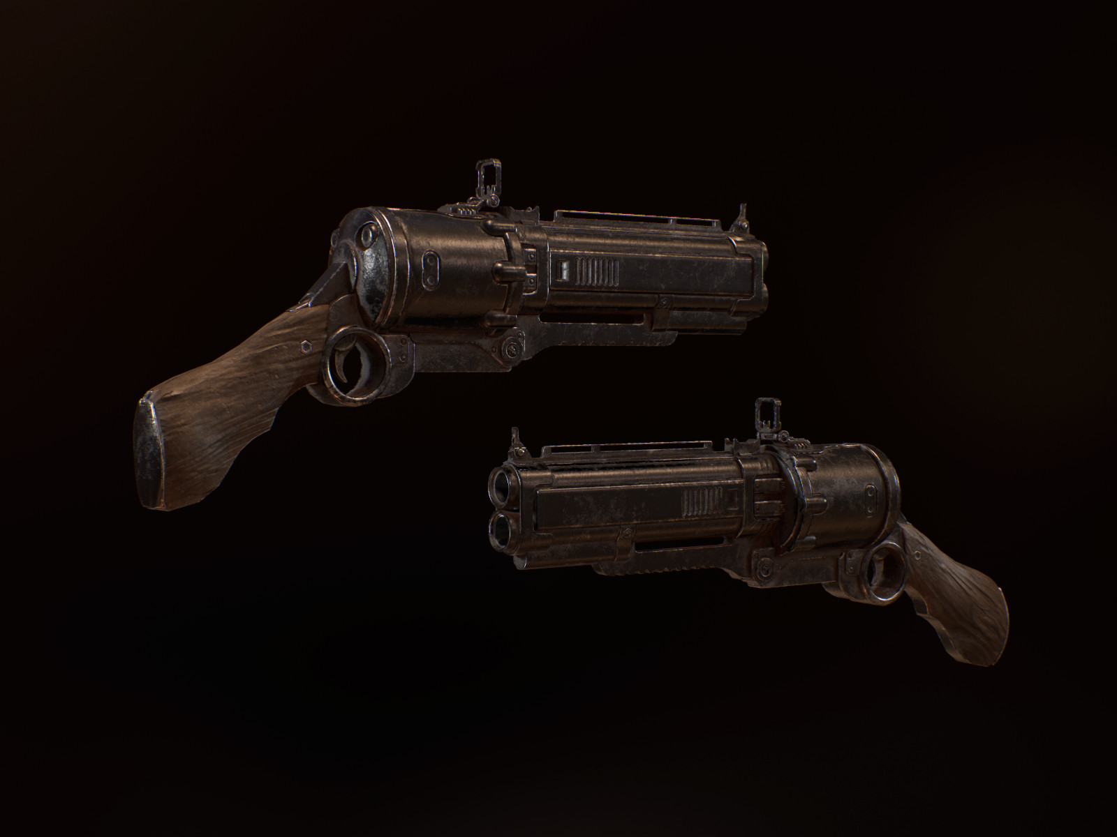 ArtStation - Double-barreled revolver