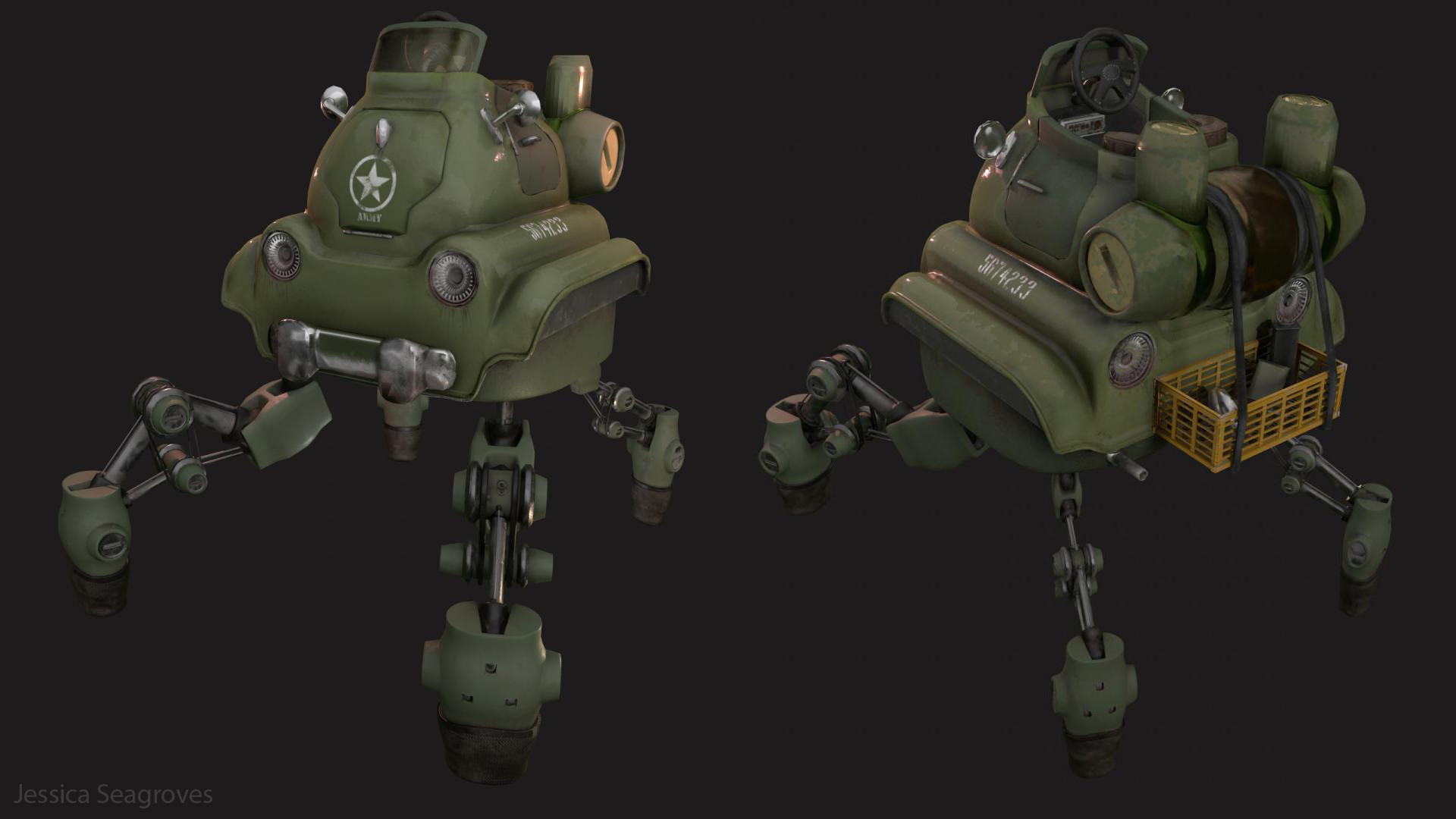 ArtStation - Stylized Military Mech