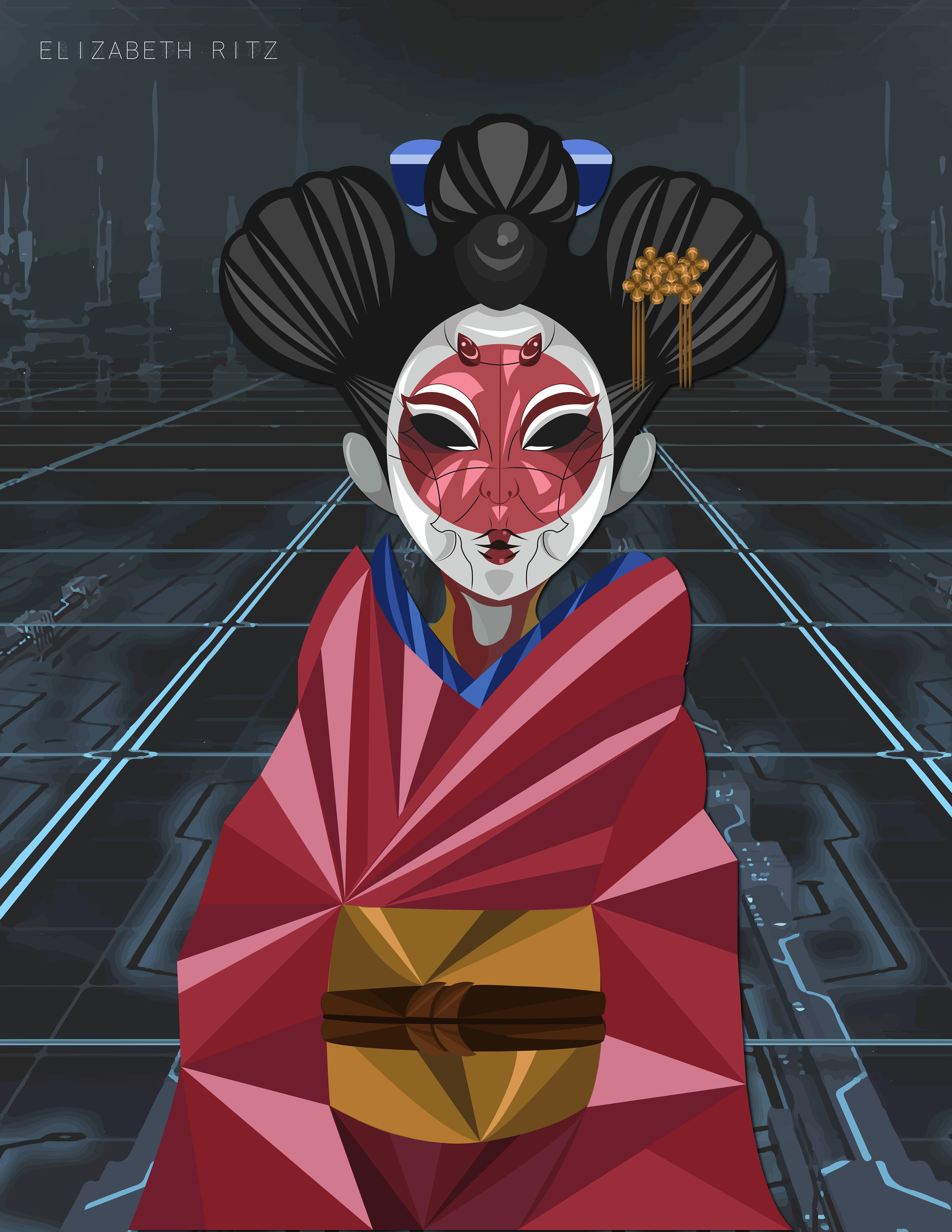 ArtStation - Ghost in the Shell Geisha, Elizabeth Ritz