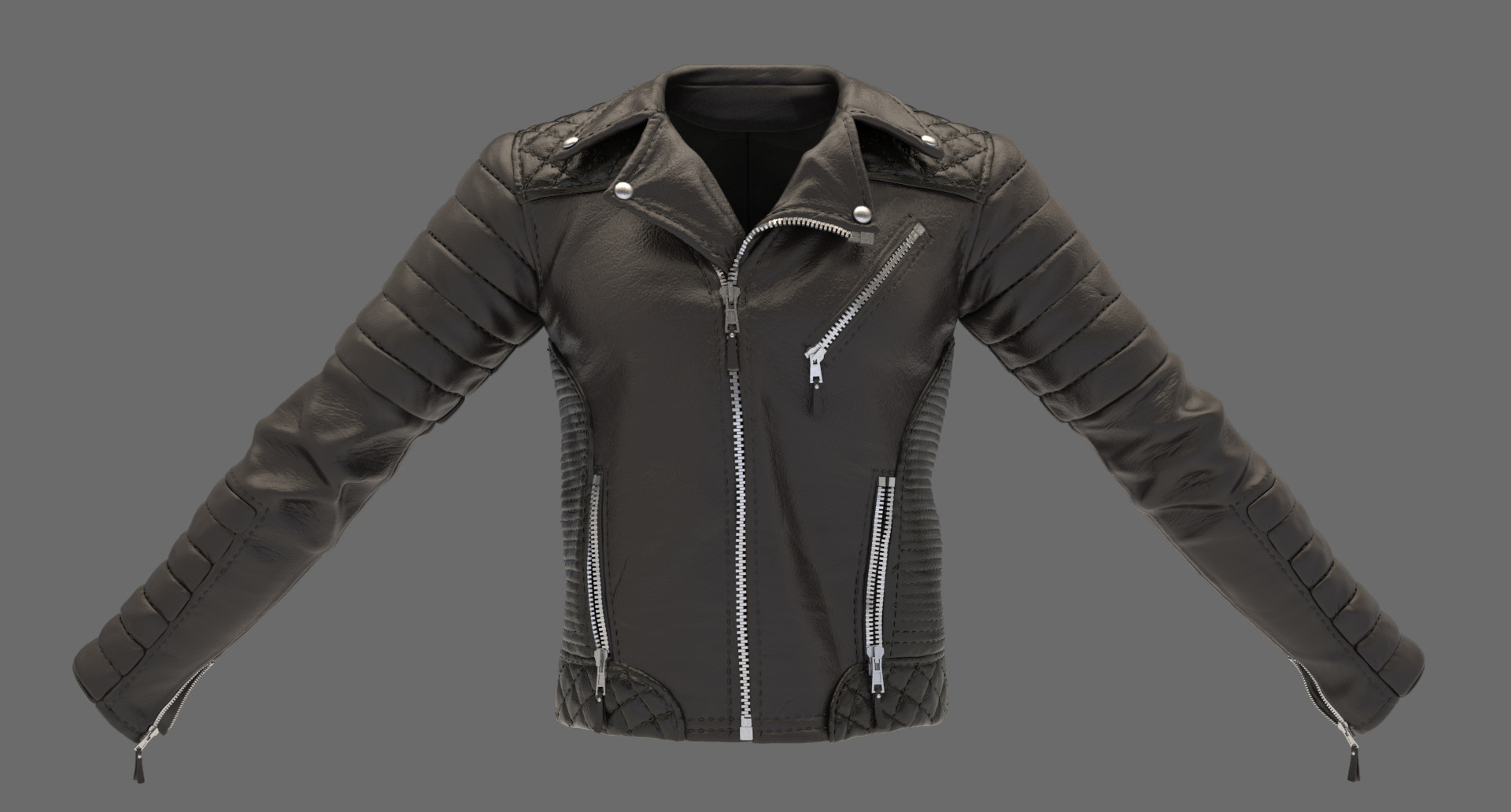ArtStation - leather jacket (Cloth study)
