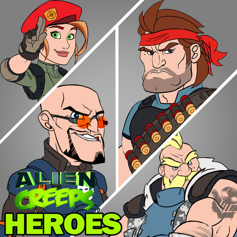 ArtStation - Alien Creeps TD - Human heroes