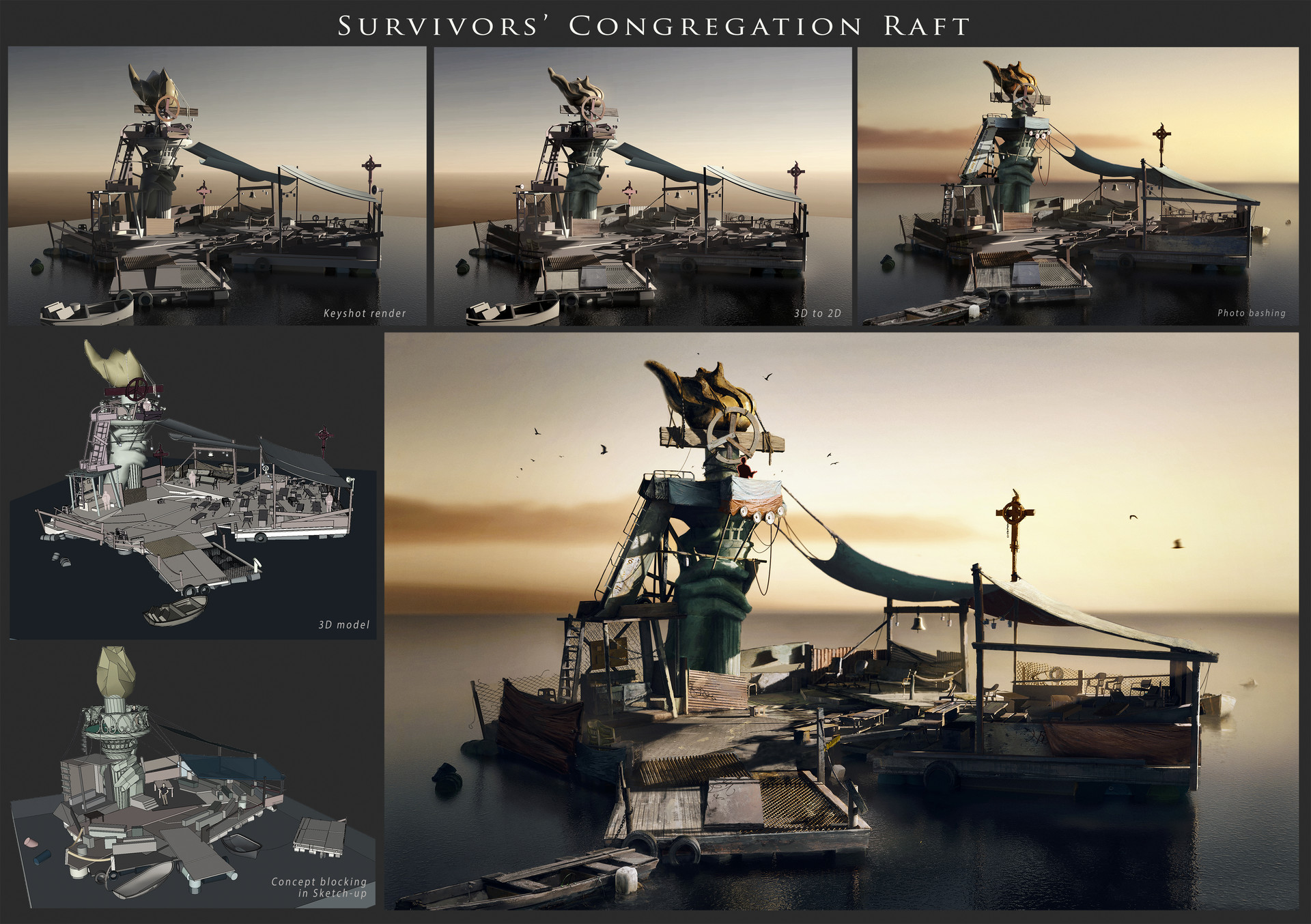 ArtStation - WaterWorld: a congregation raft