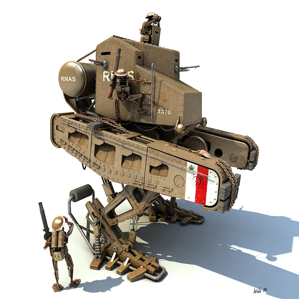 ArtStation - WW1 RNAS Mark A Whippet Mech