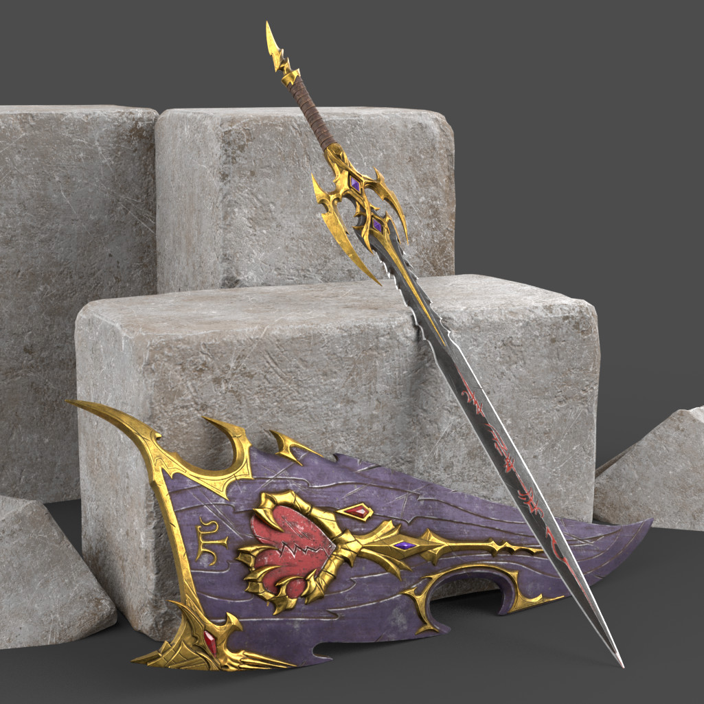 ArtStation - Warhammer Dark Elf Shield