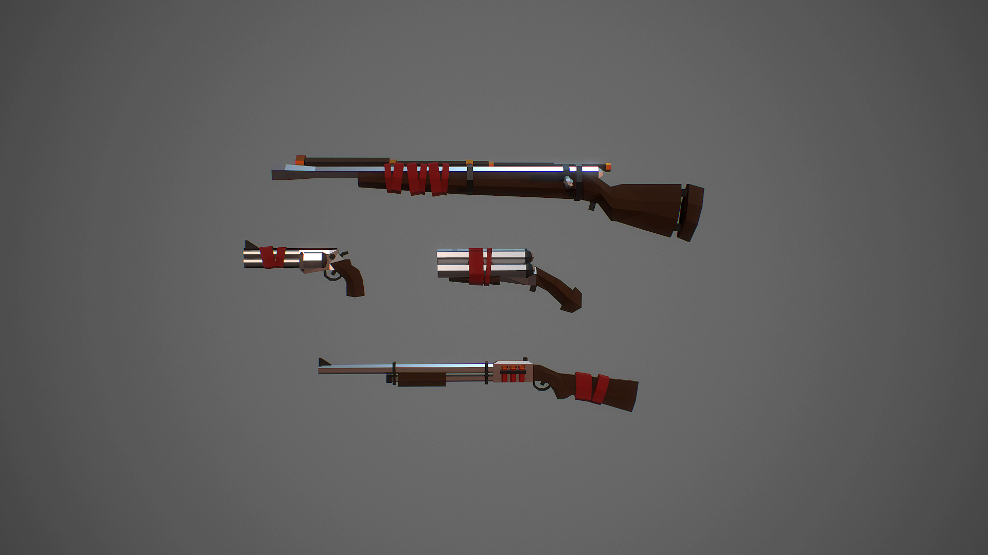 ArtStation - Low Poly Western / Bandit Guns