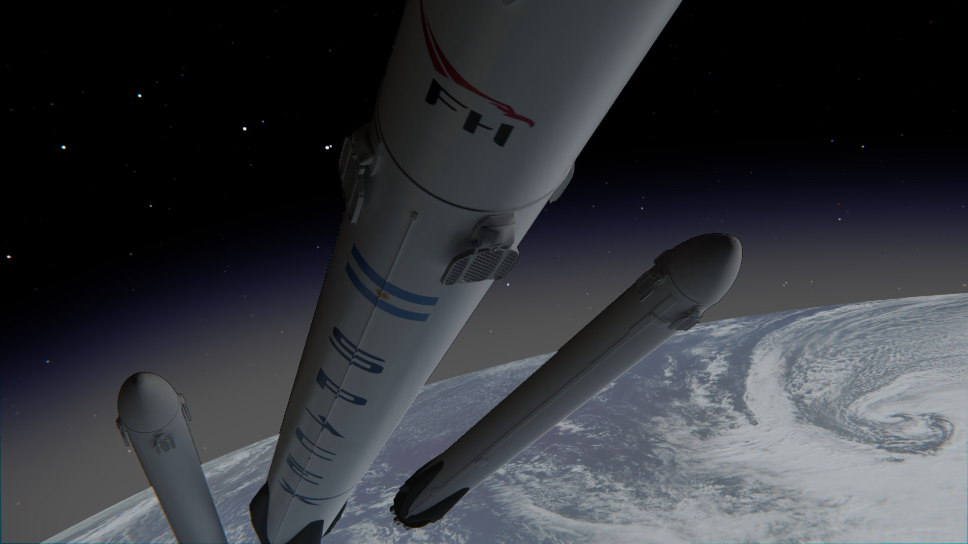 ArtStation - Falcon Heavy in space