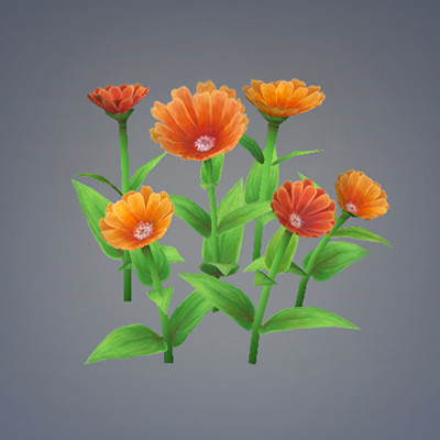 ArtStation - Low Poly Flowers, Błażej Kaczmarek