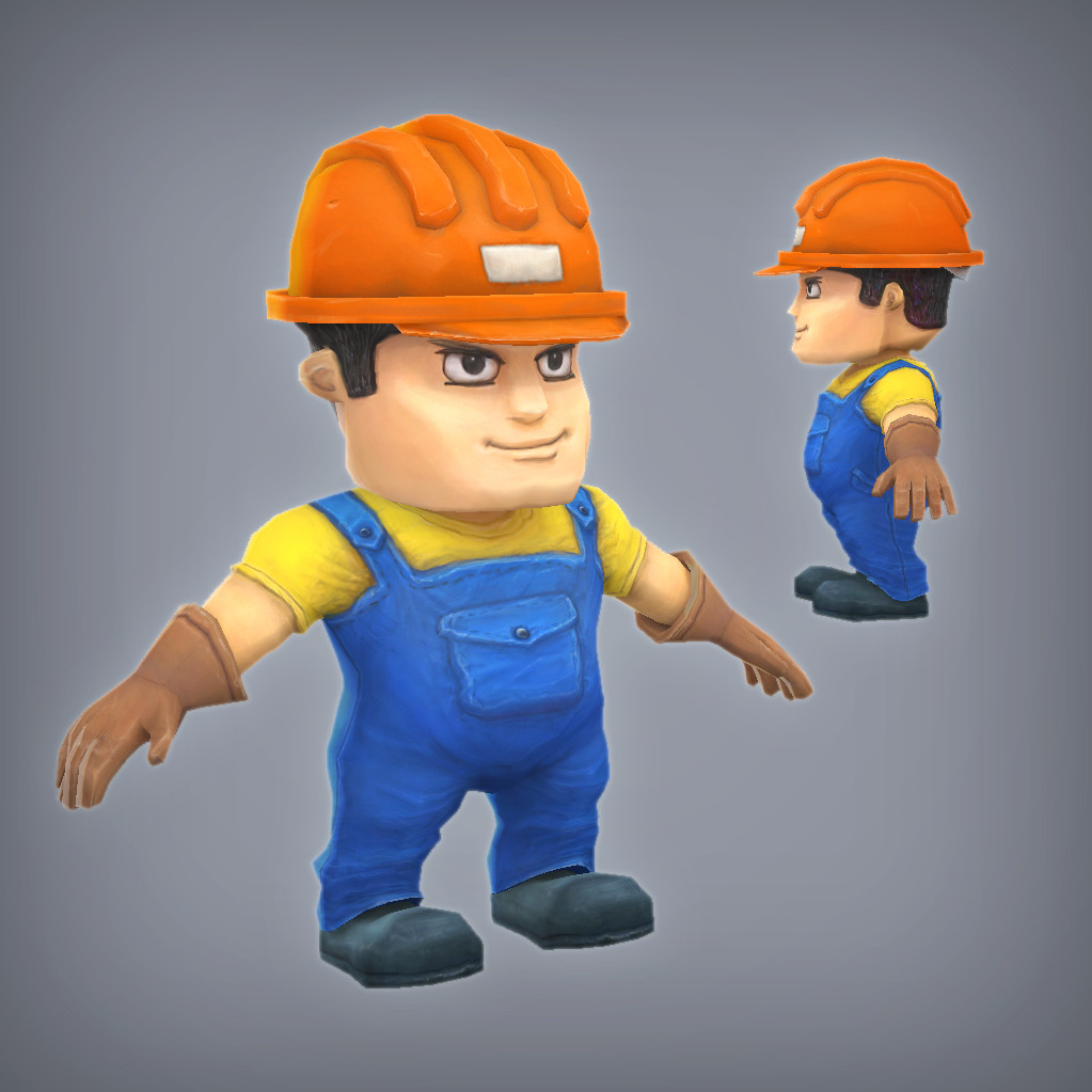 ArtStation - Builder Man (low poly construction worker)