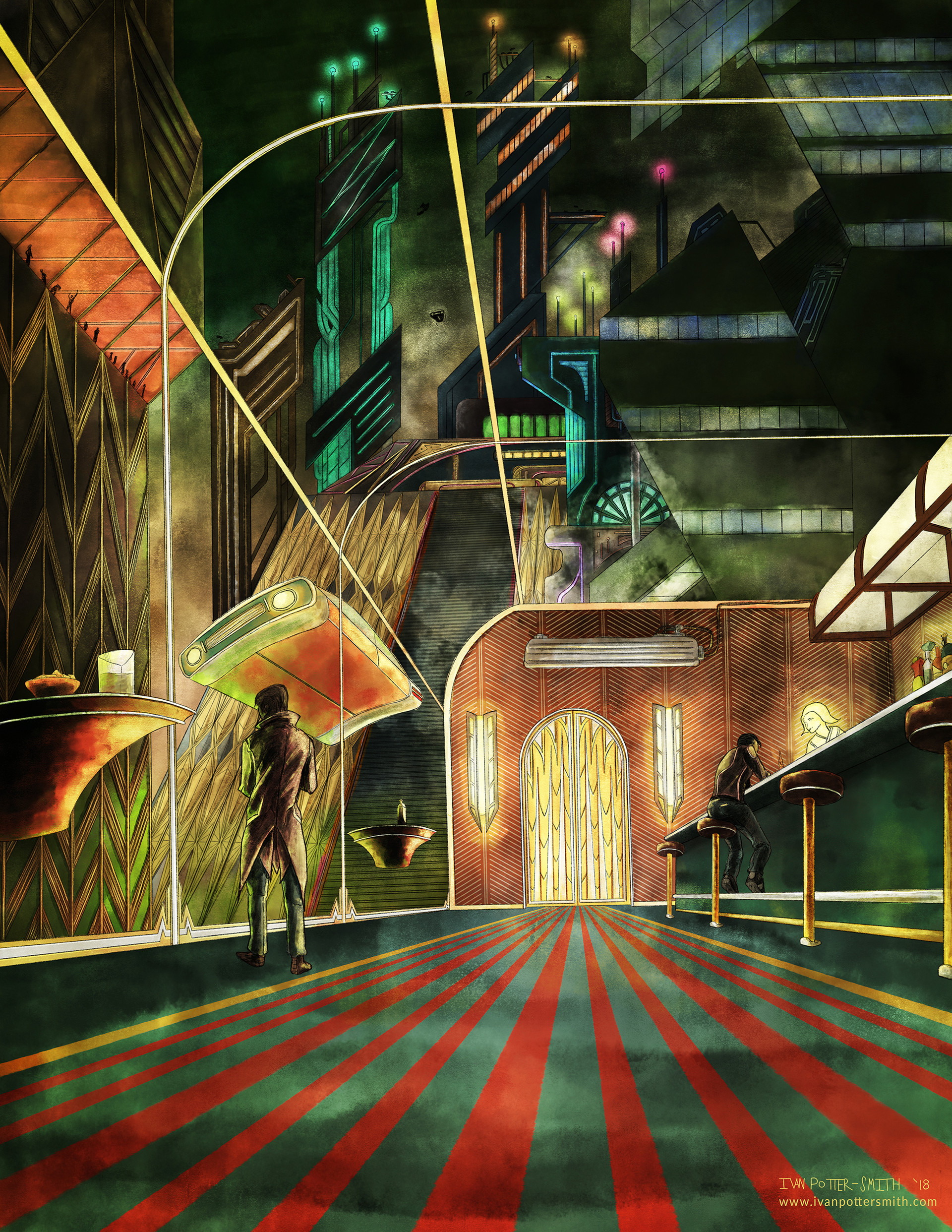 ArtStation - Cyberpunk Bar at Night