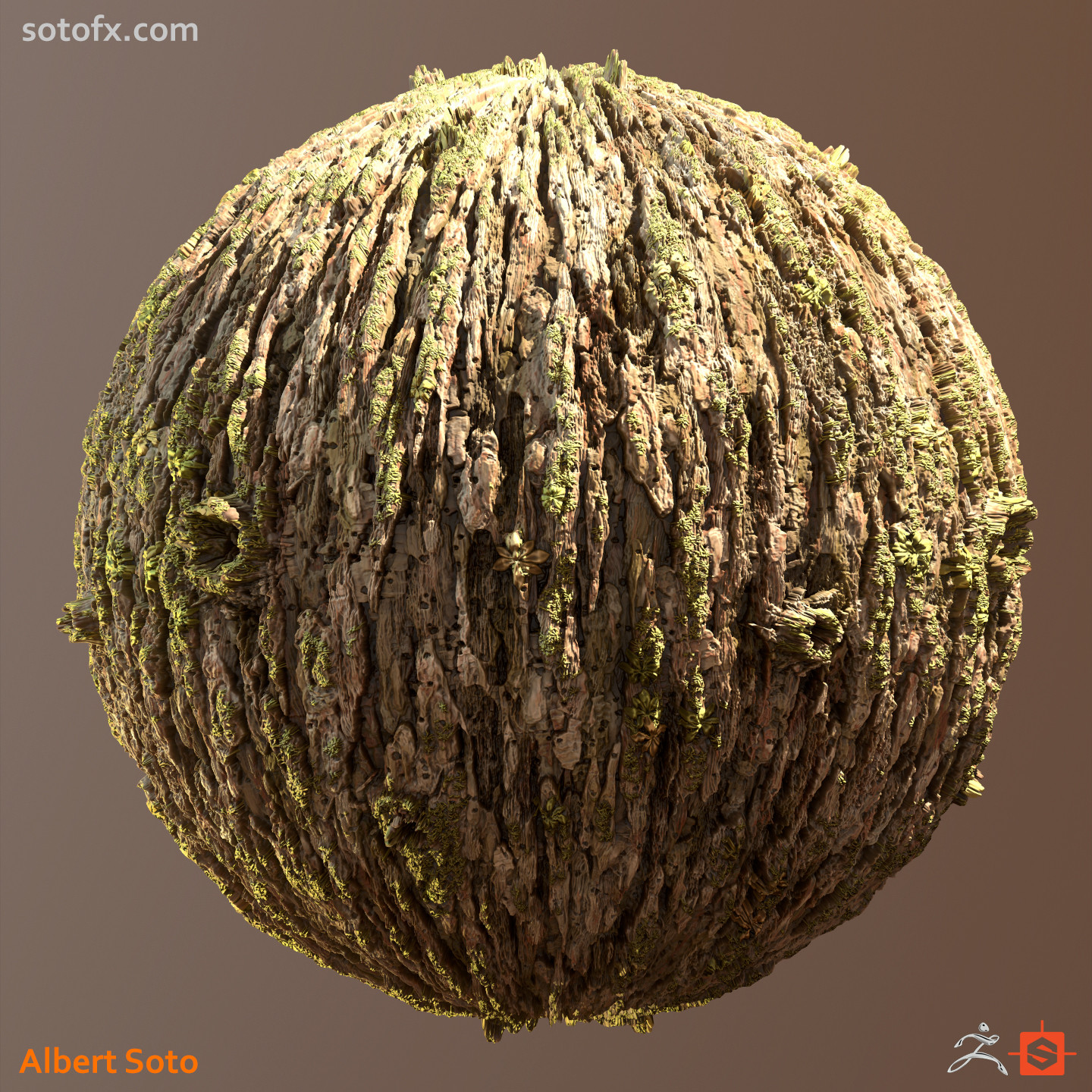 ArtStation - Dougles Fur Bark - Rotten Wood