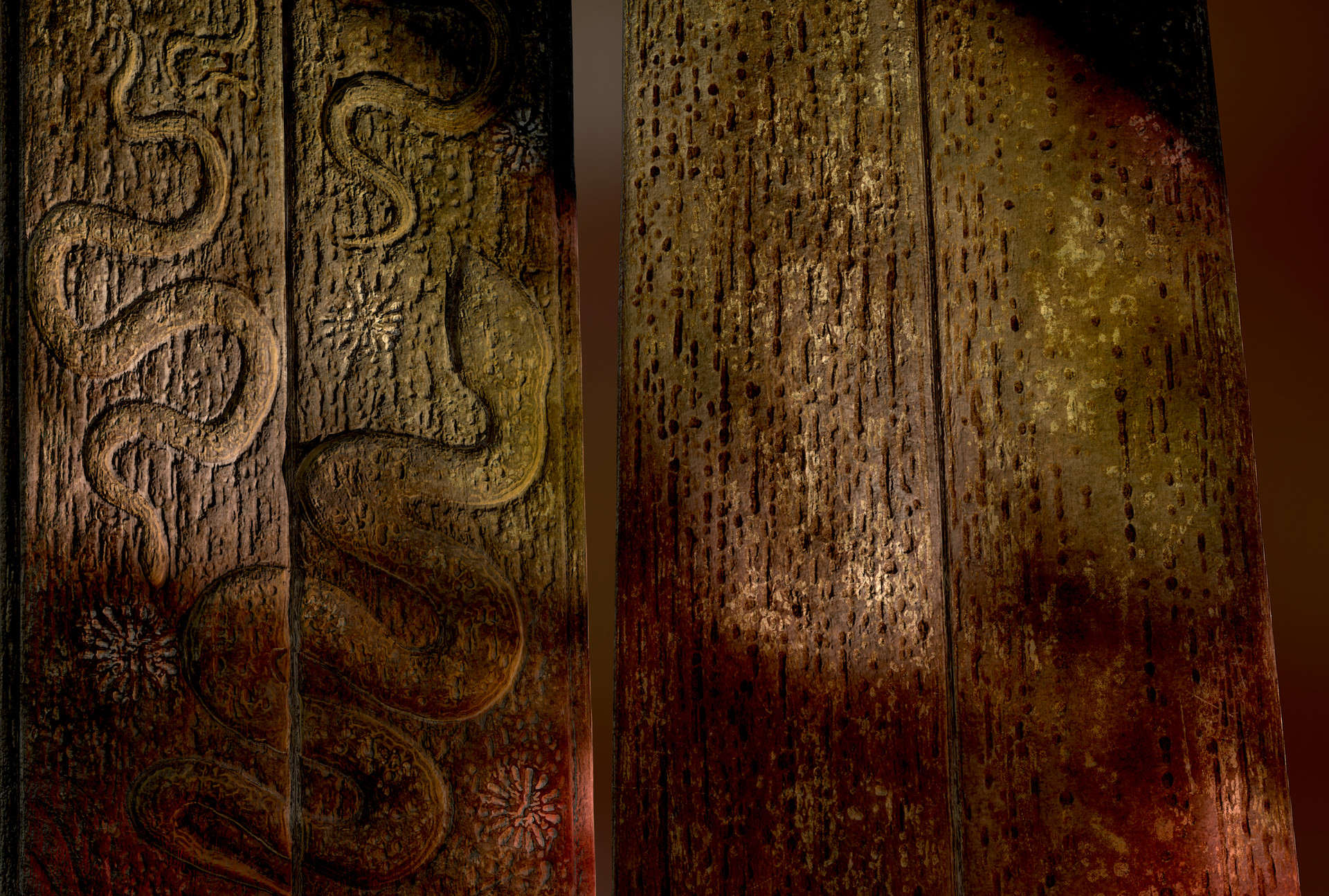 ArtStation - Prop: Aged Door with Snake Motifs