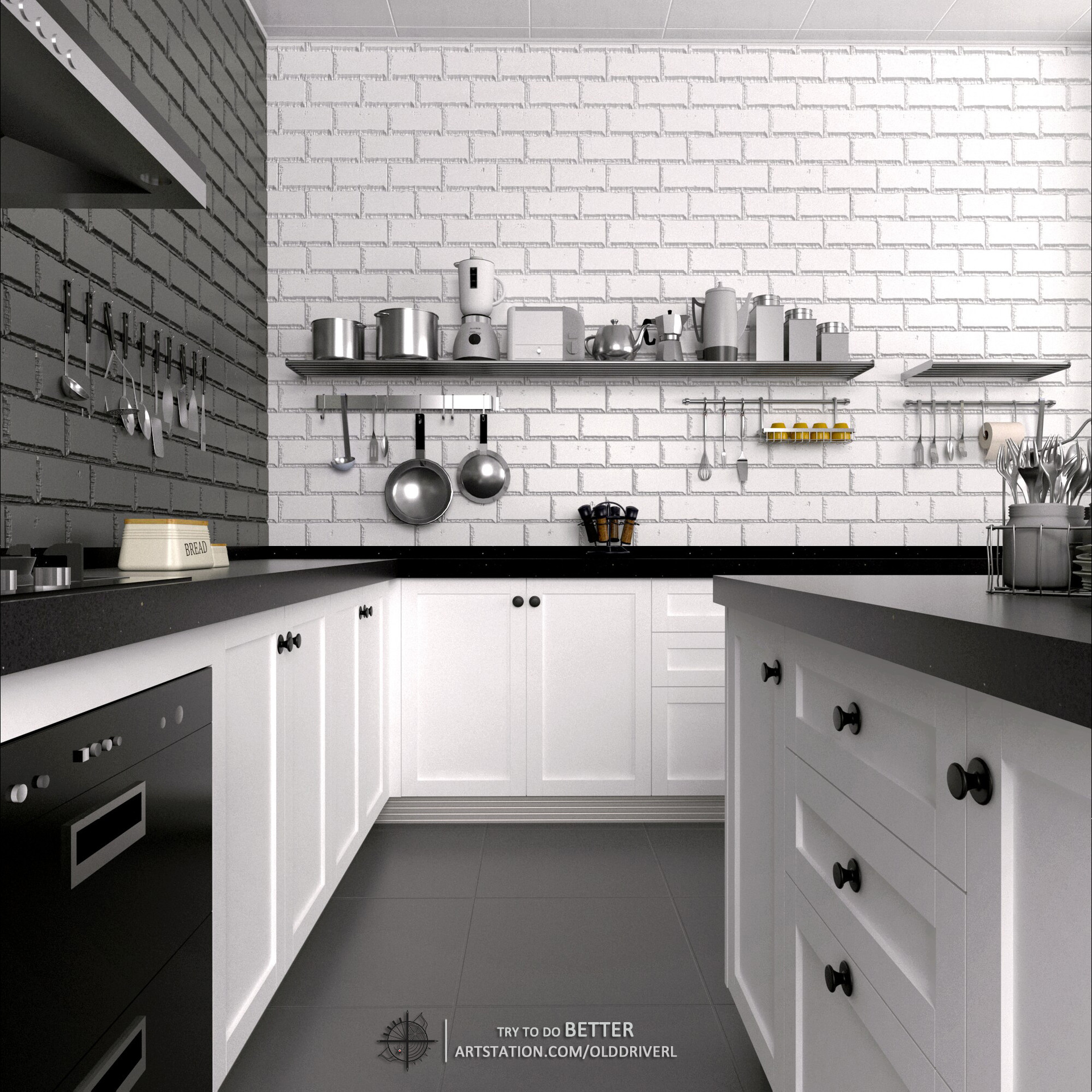 ArtStation - kitchen design A