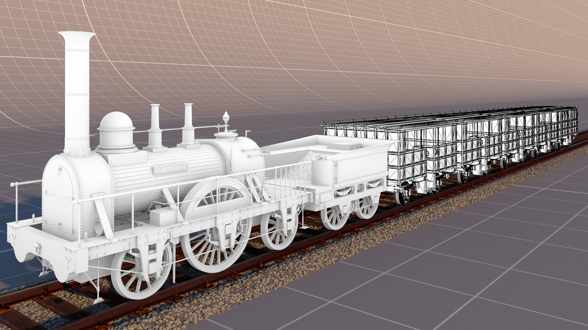 ArtStation - (WIP) De Arend - First train in the Netherlands (1839)