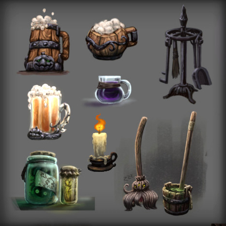 ArtStation - Wretched Pumpkin Inn Props, Helena Macias [aka RedSinistra]