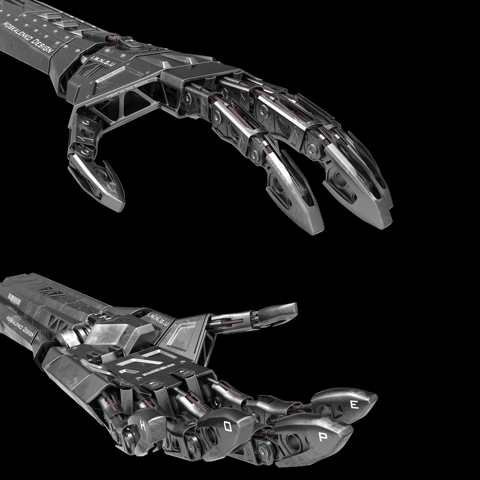 ArtStation - Mecha's hand Black Edition