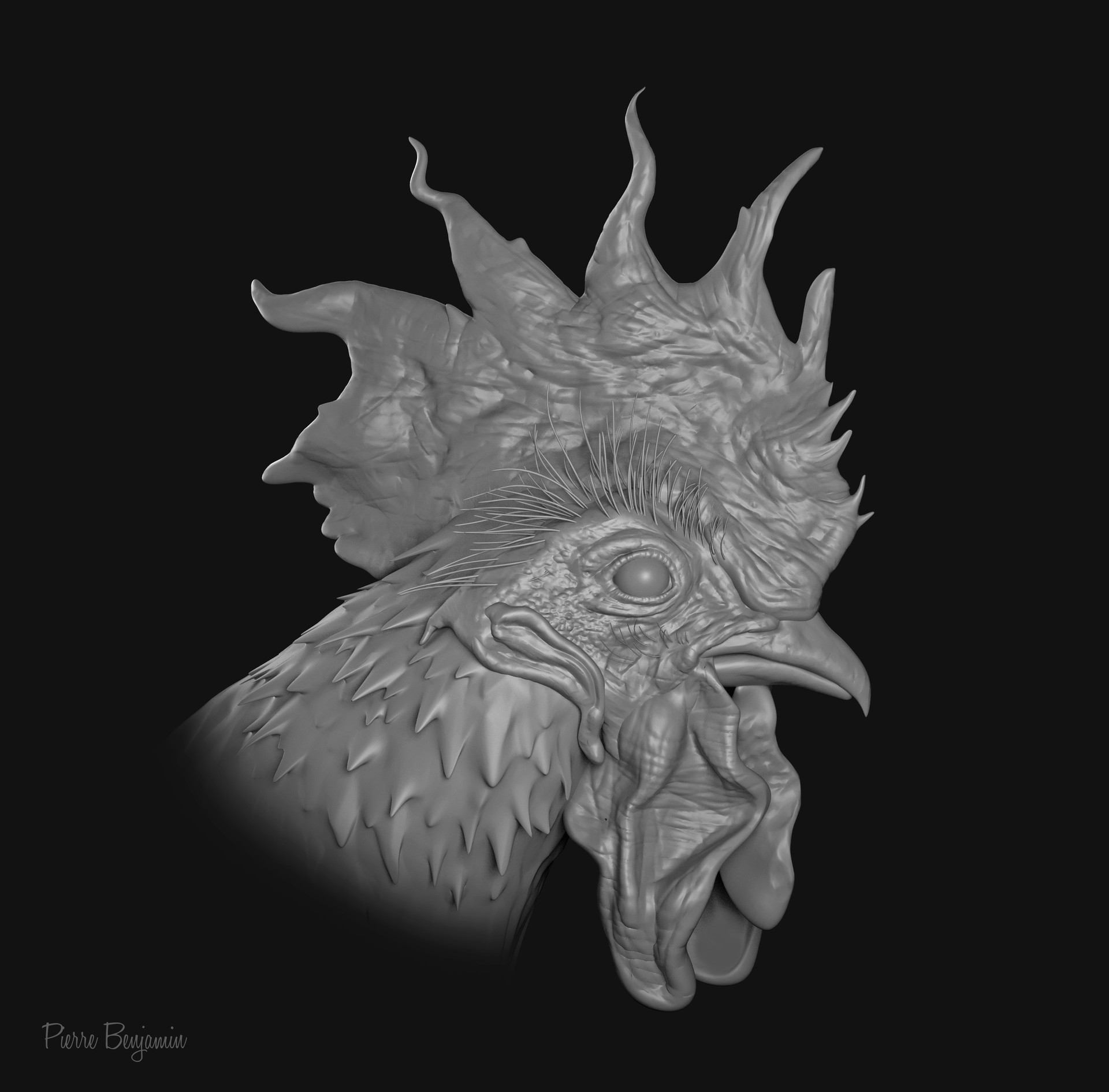 ArtStation - chicken head sculpt