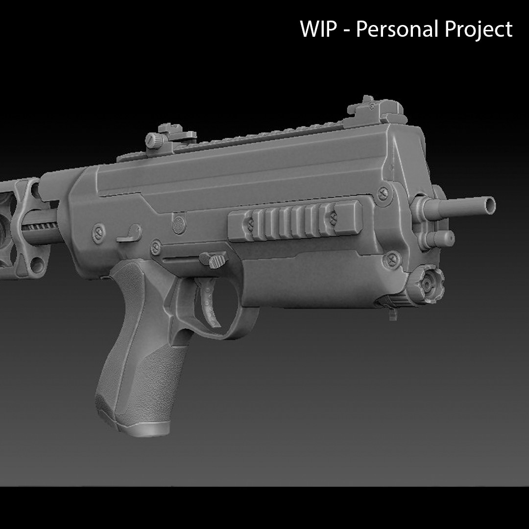 ArtStation - [WIP] Cyberpunk Gun
