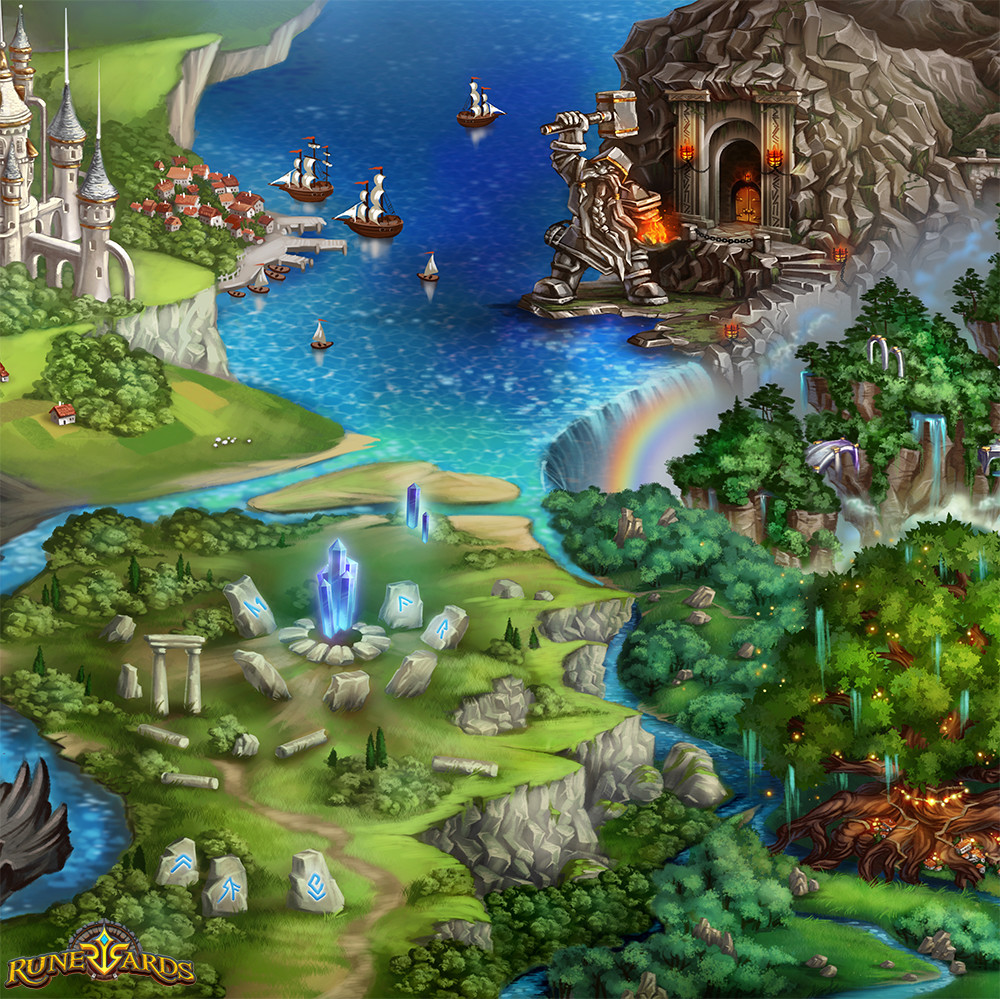 ArtStation - World map for "Runewards"