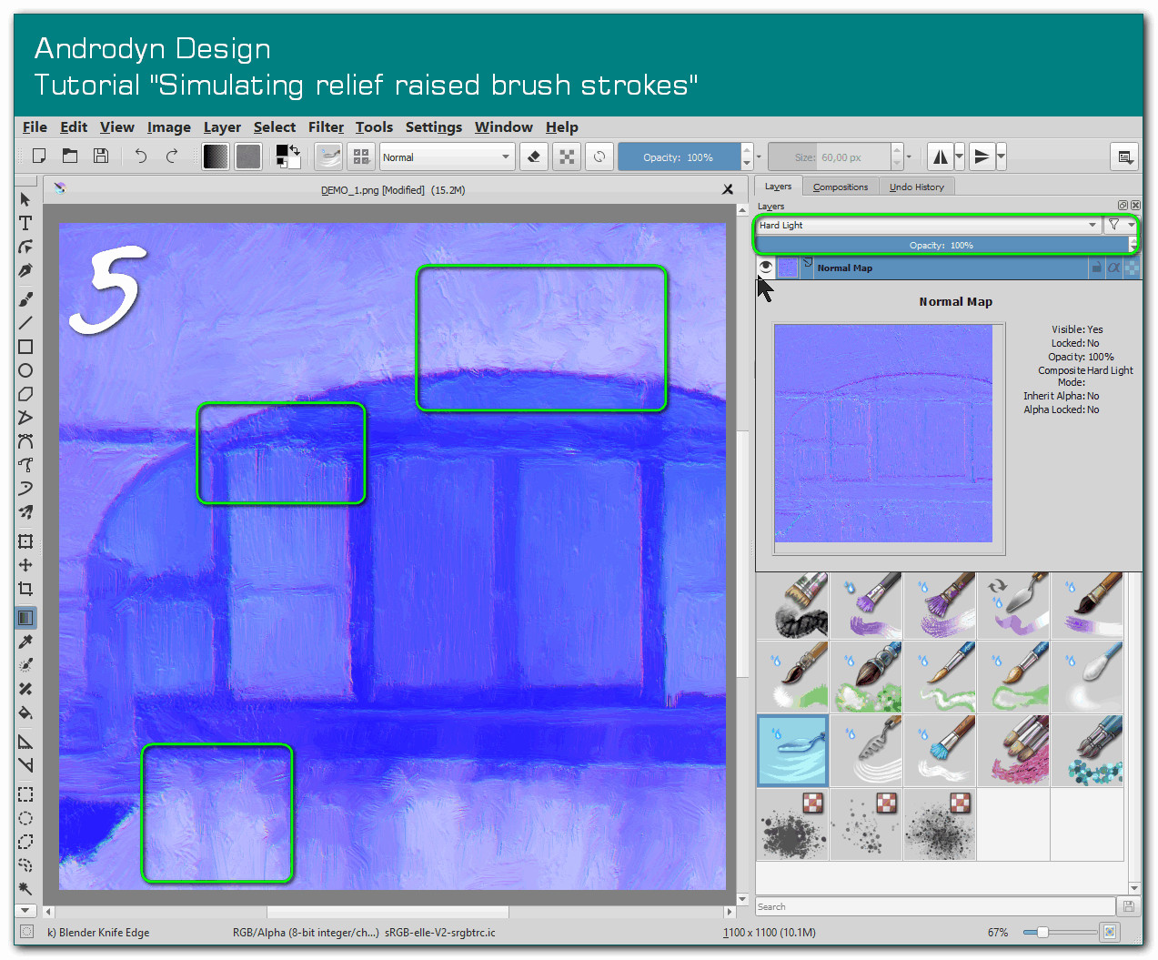 ArtStation - Tutorial in 12 steps: "Simulating relief raised brush strokes"