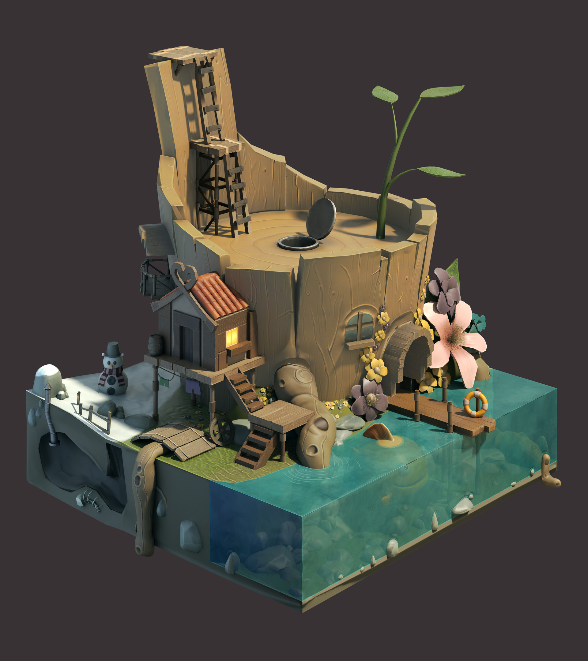 ArtStation - Tree Trunk Scene