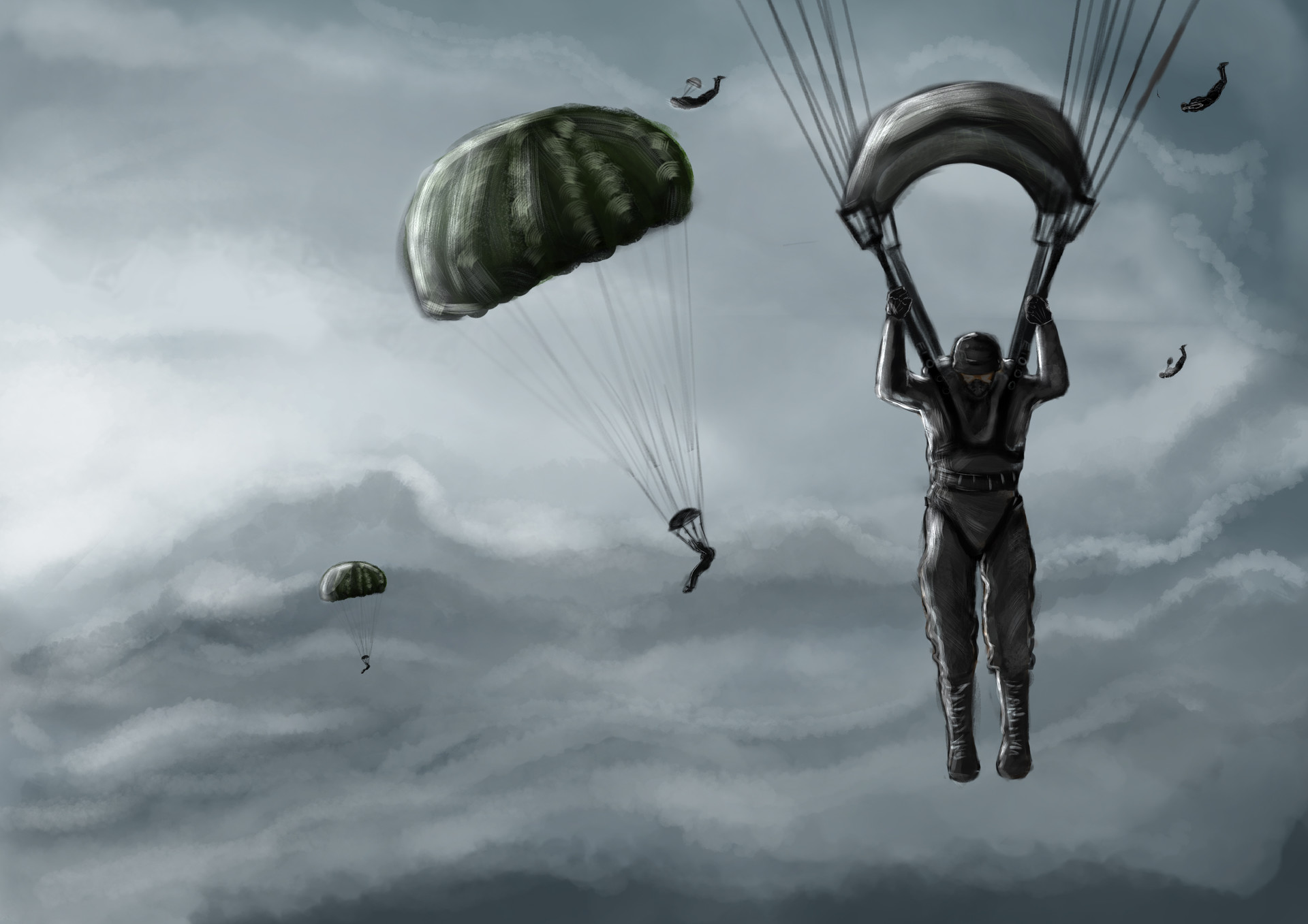 ArtStation - Skydiving war soldier