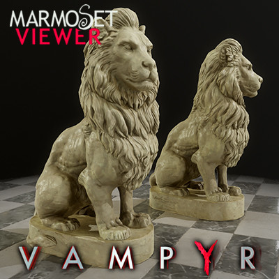 ArtStation - Vampyr - Sitting Lion Statue