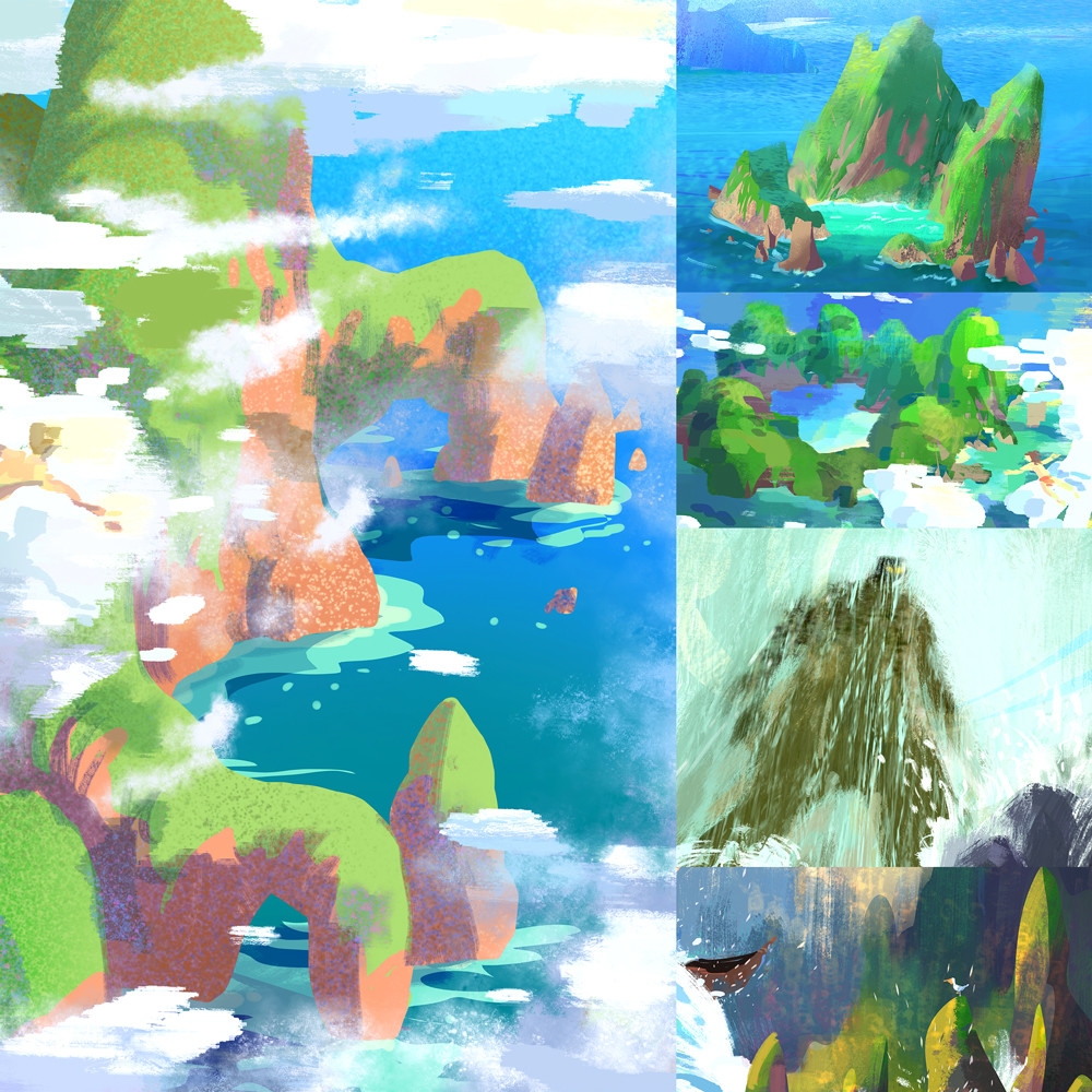 ArtStation - Island Sketch, Process video, and dozens of other super ...