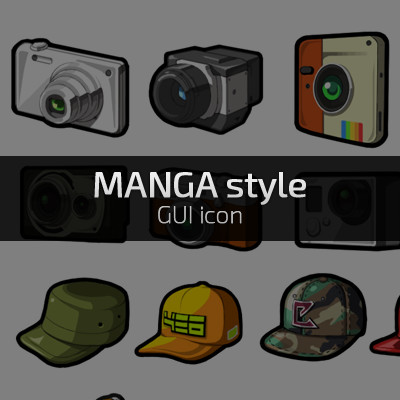 ArtStation - MANGA style GUI icon