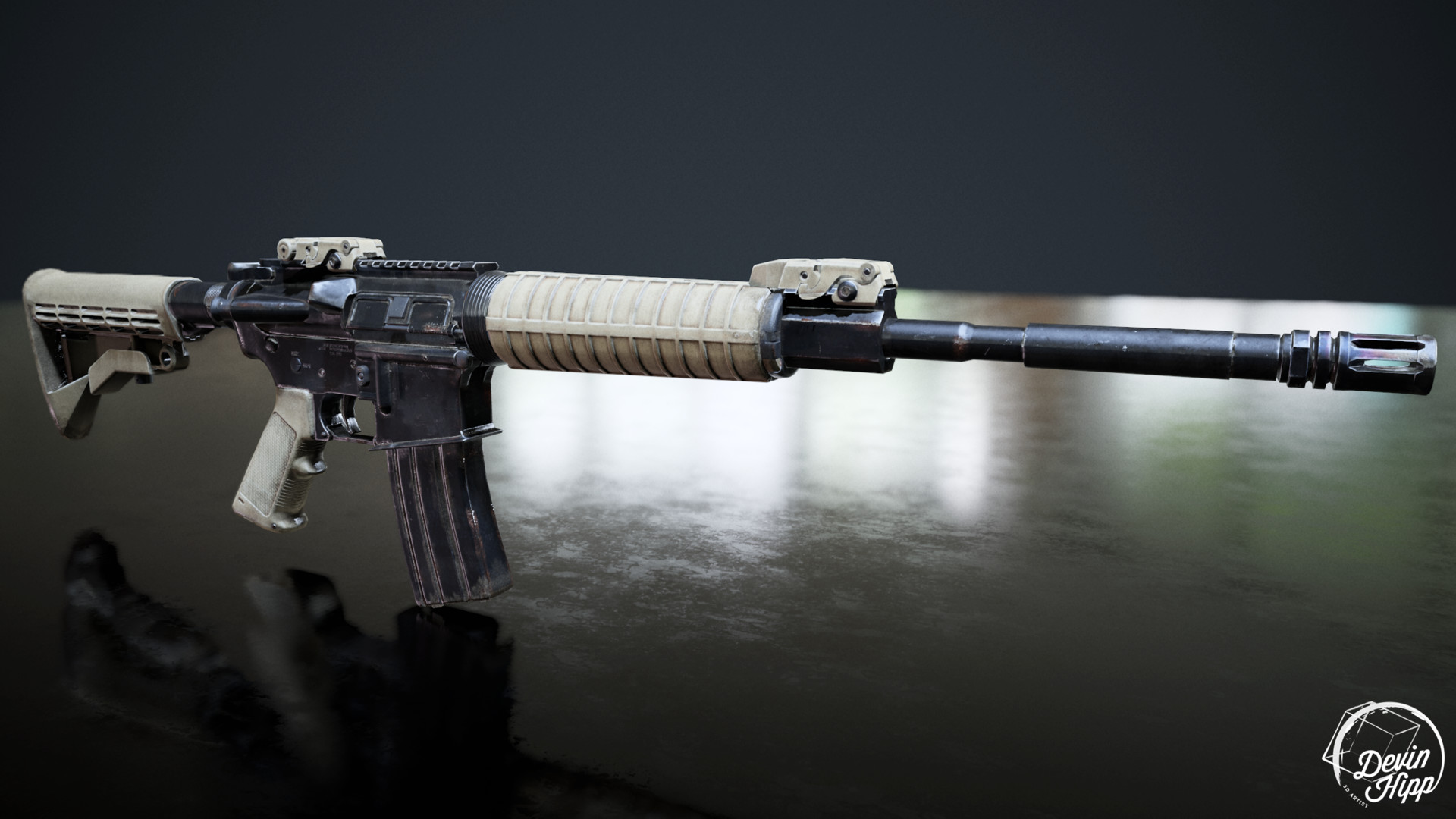 ArtStation - Battle-Worn AR-15 Rifle