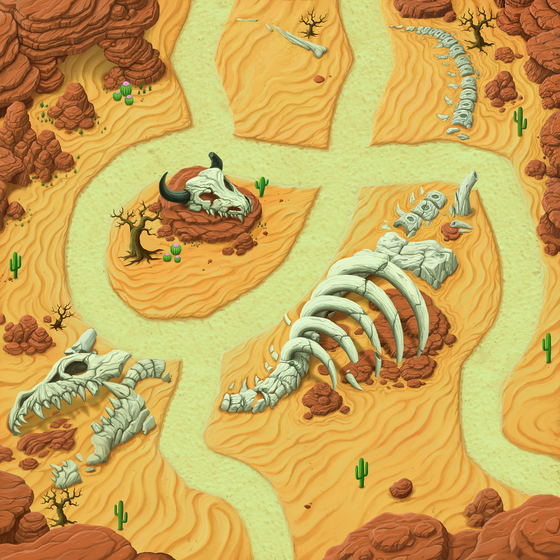 ArtStation - Bone Pile - Tower Defense Map