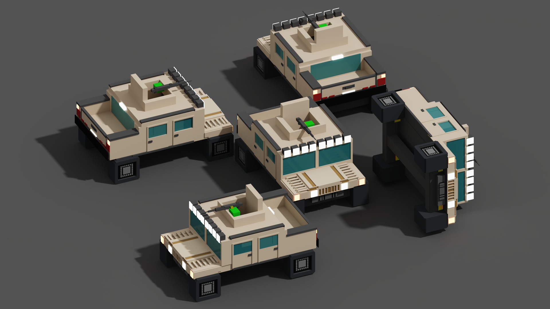 ArtStation - Voxel car (HMMWV)