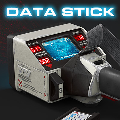 ArtStation - Data Stick - Ron Cobb’s concept in 3D