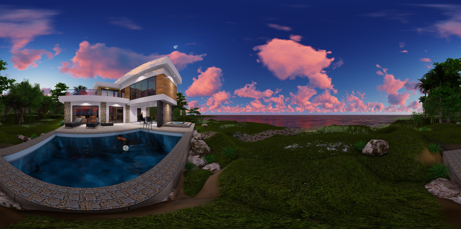 ArtStation - 360° view Virtual Reality - Contemporary House Design