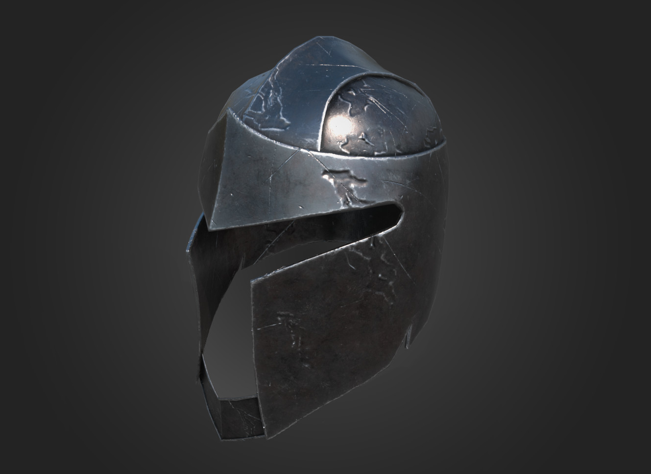 ArtStation - Worn Medieval Helmet