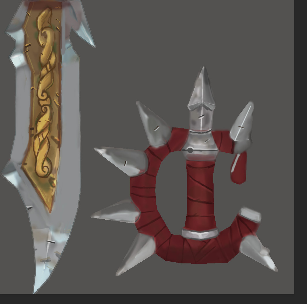 Edmarye Flores Jusino - Hand painted Textures : Spiked Sword