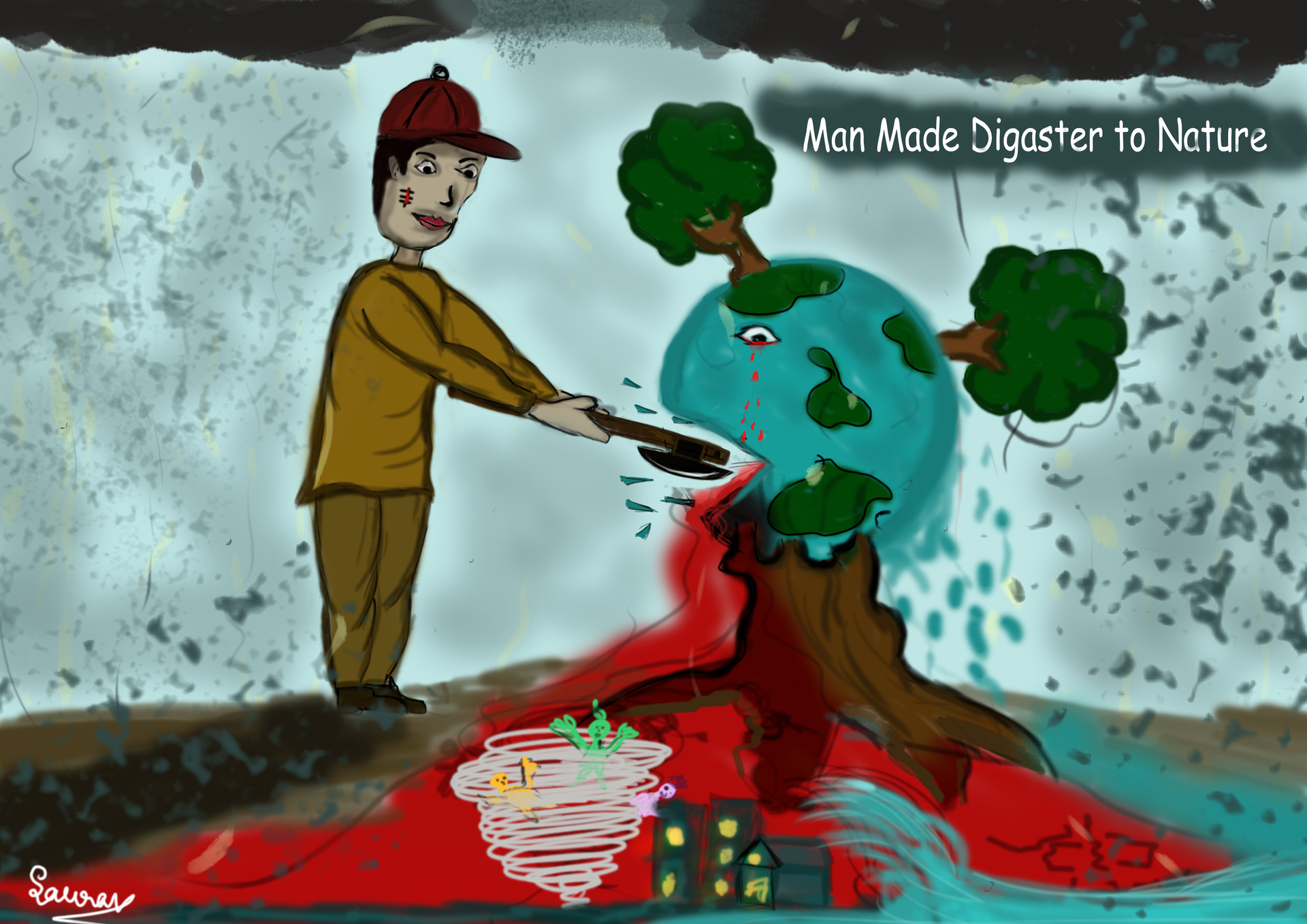 ArtStation - Man made digaster to nature