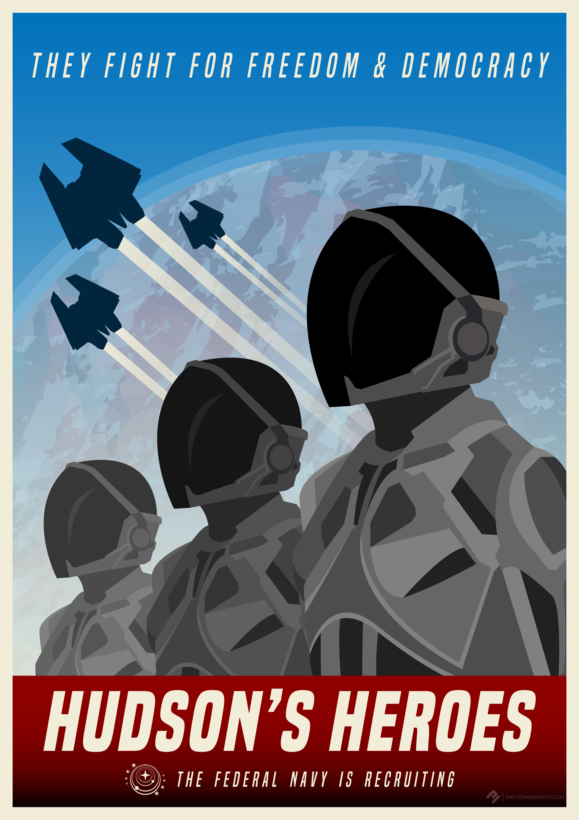 Mathew Maddison - Elite Dangerous - Hudson's Heroes! - Federal Navy Poster