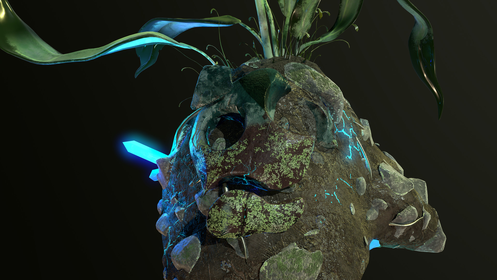 ArtStation - Golem remains and his guardian (trying to break marmoset)