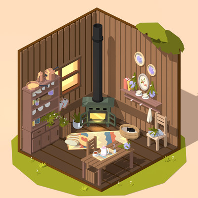 ArtStation - log cabin