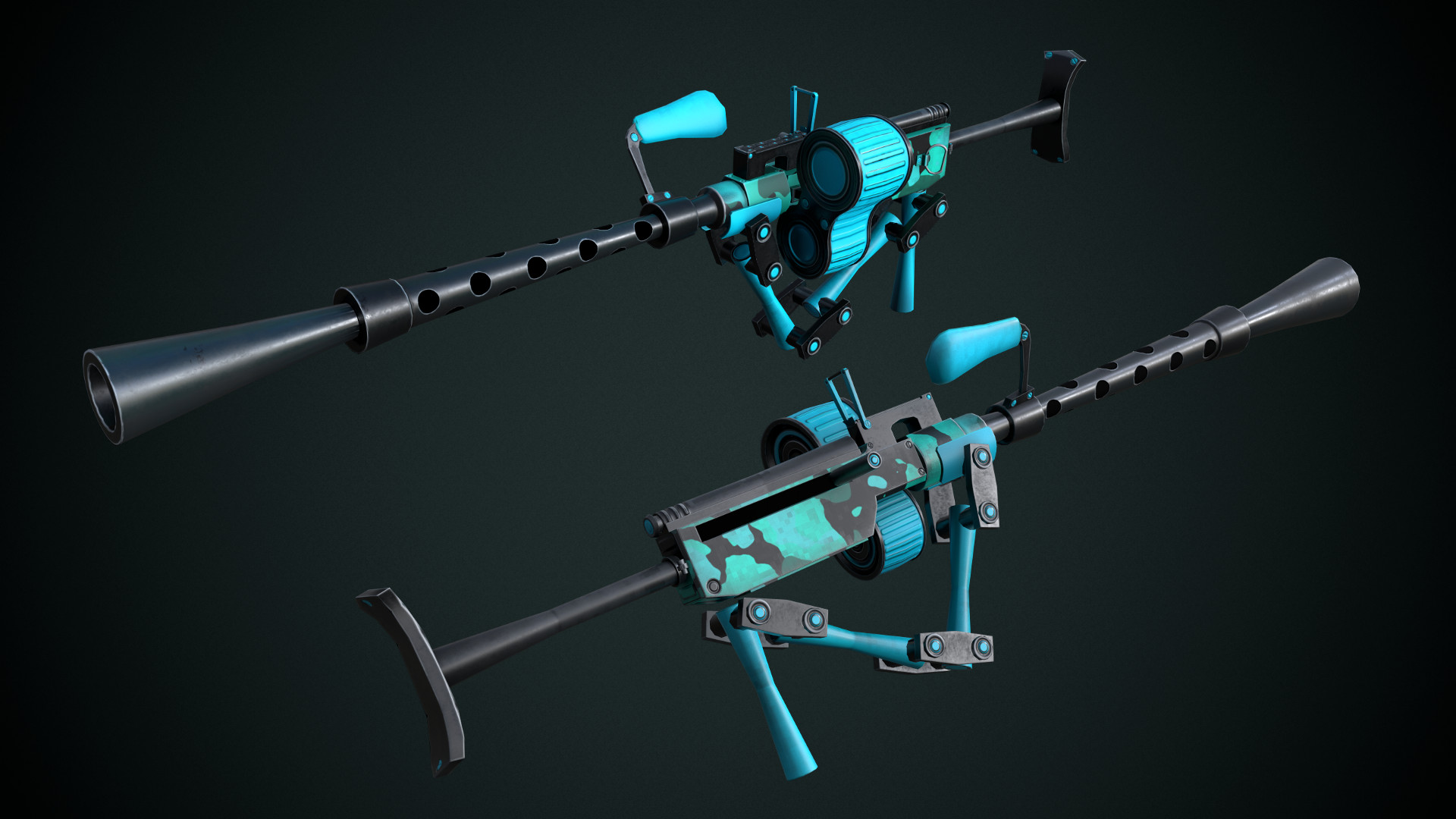 ArtStation - Stylized machine gun (MG-13)