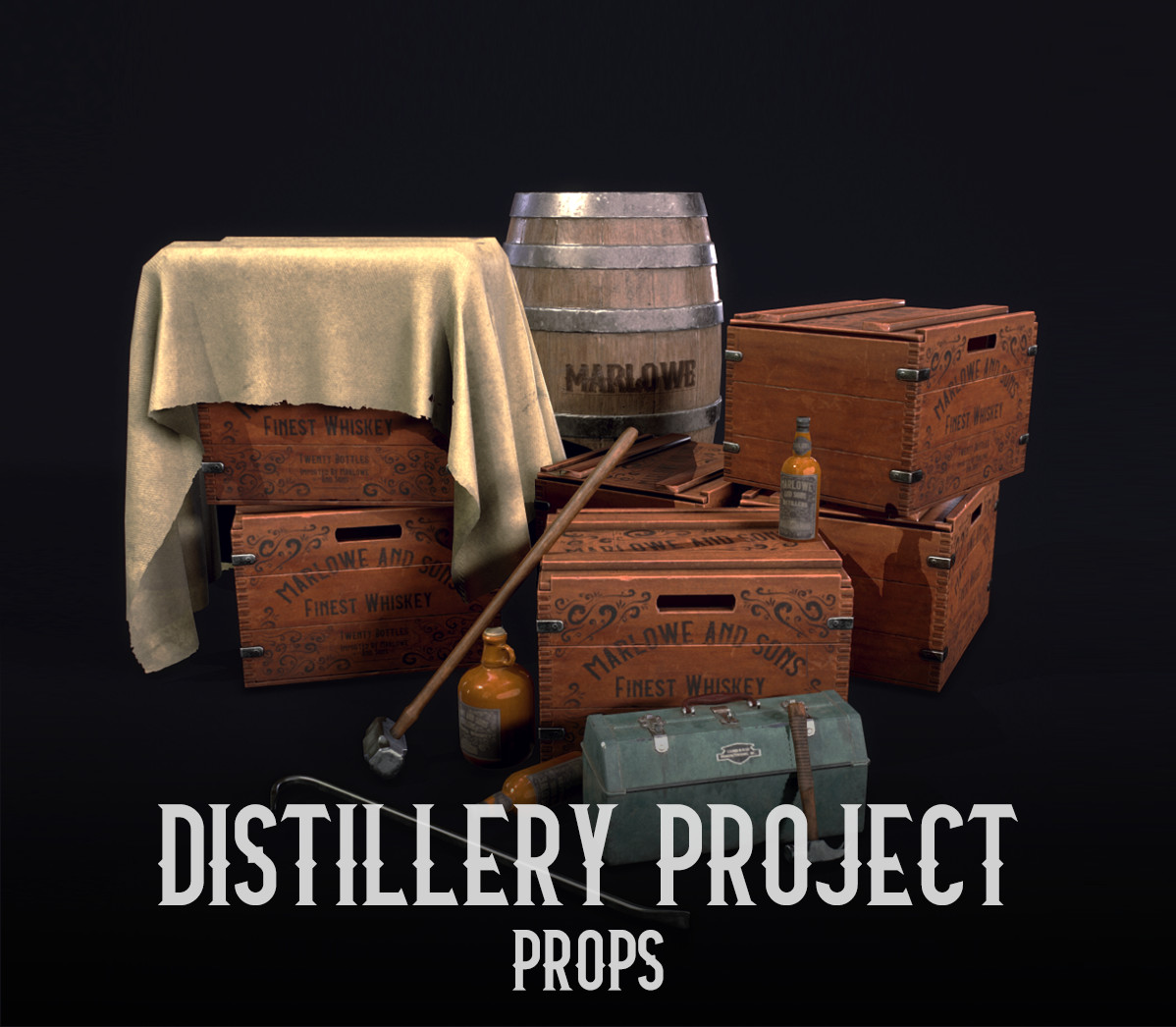 ArtStation - Distillery Project: Props Sprint 1