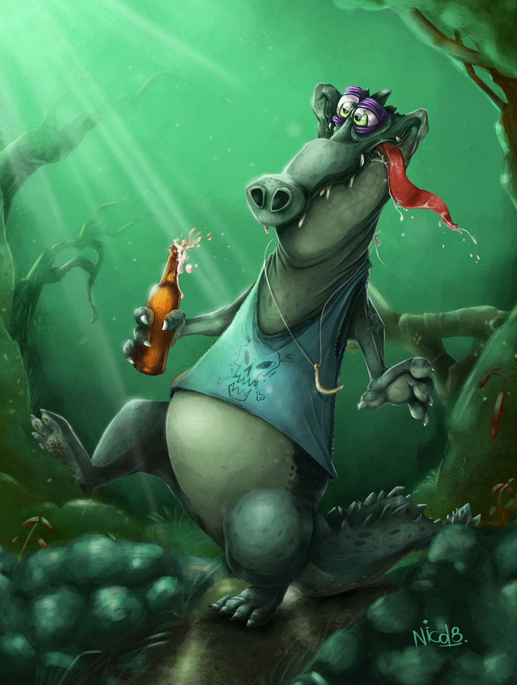 ArtStation - Character Drunk Alligator
