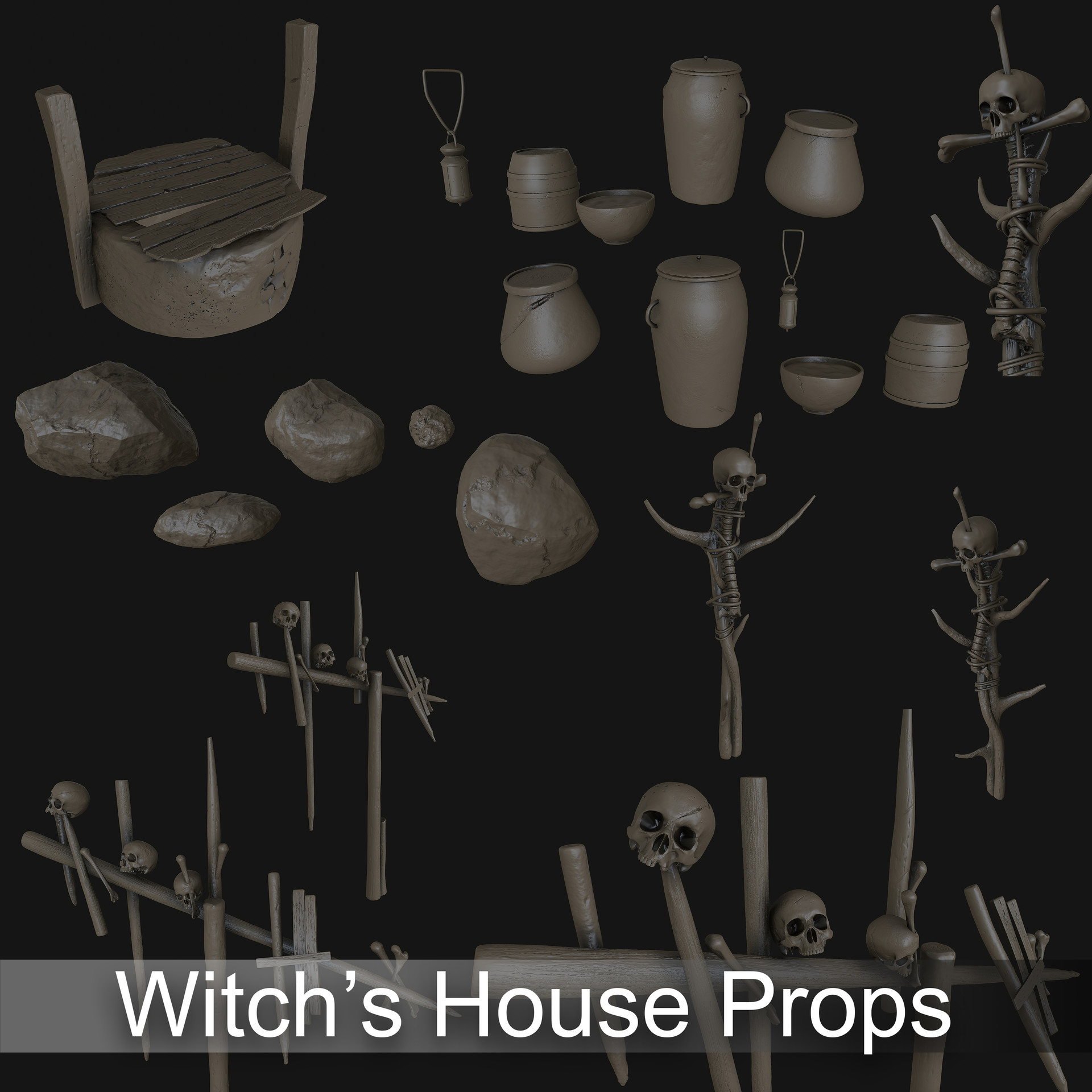 ArtStation - Witch's House Props