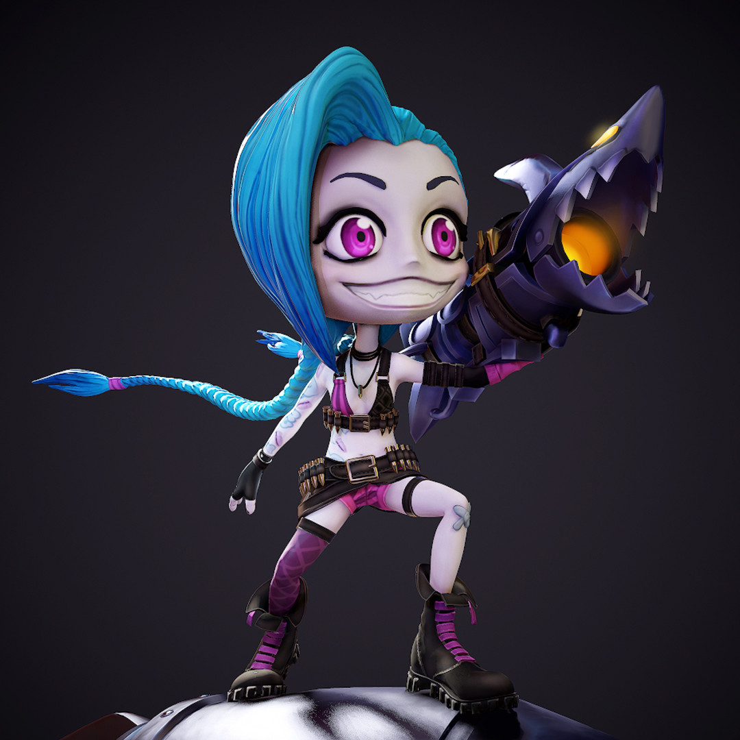 ArtStation - Jinx, The Loose Cannon - chibi version