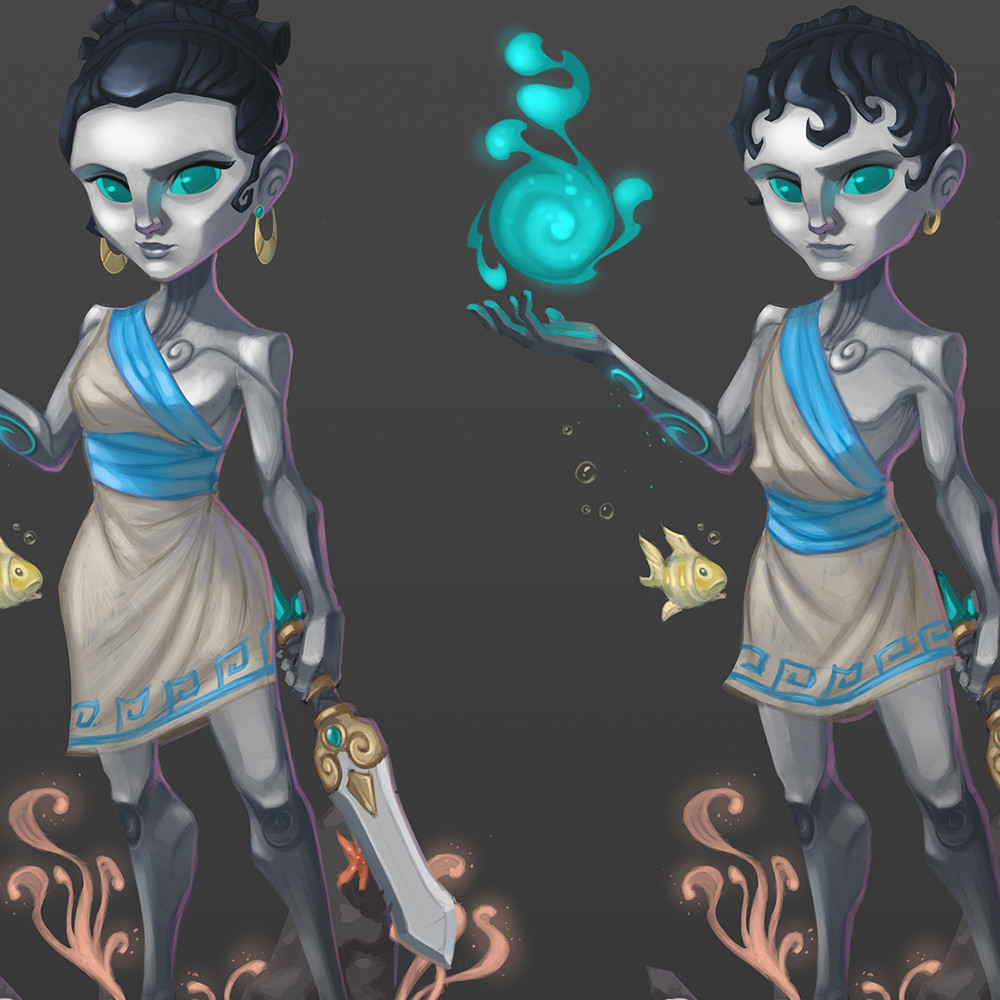 ArtStation - Stylized_Greek_Statues_Concept